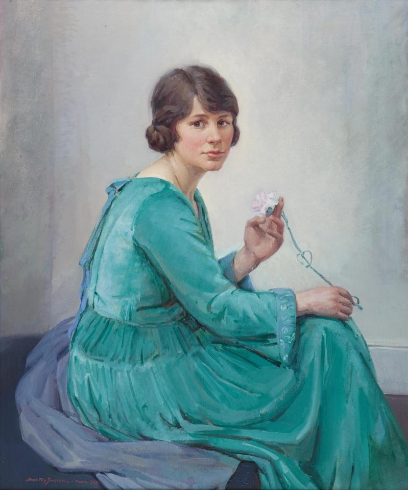 Dorothy Johnstone | Portrait of a lady, seated wearing pink (1957 ...