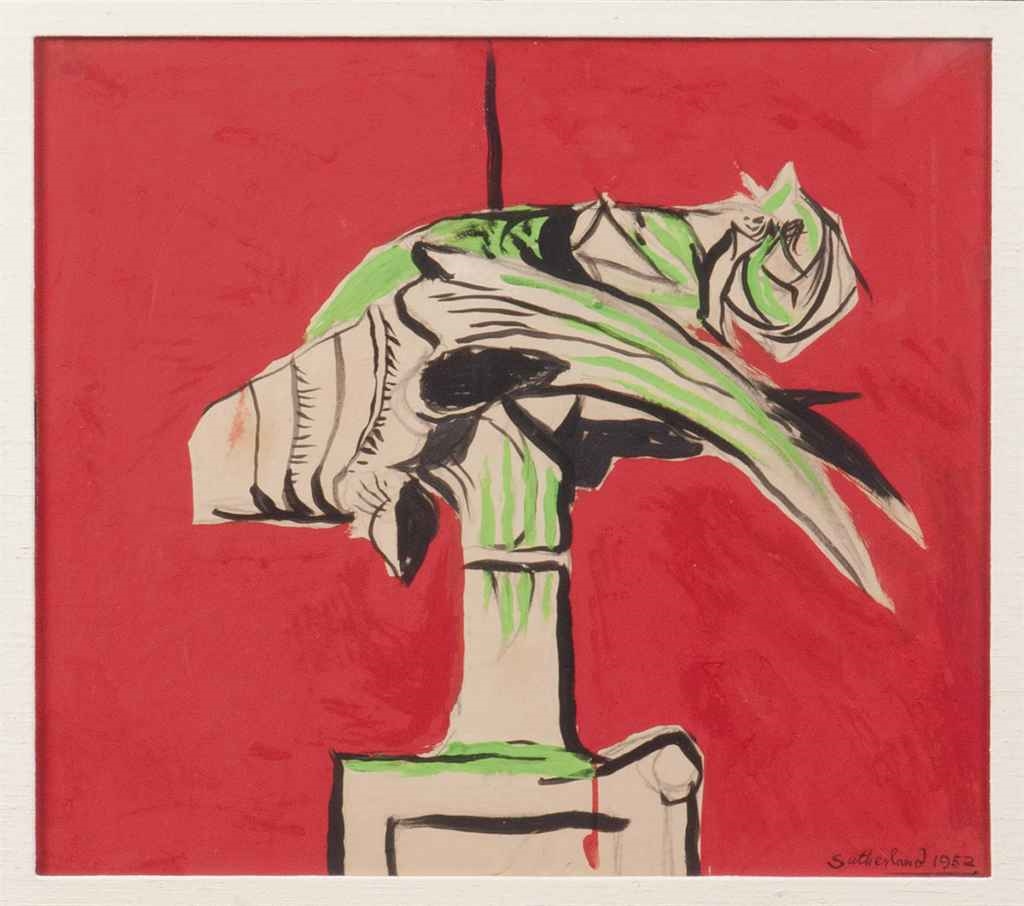 Graham Sutherland | Head with Red Background (1952) | MutualArt
