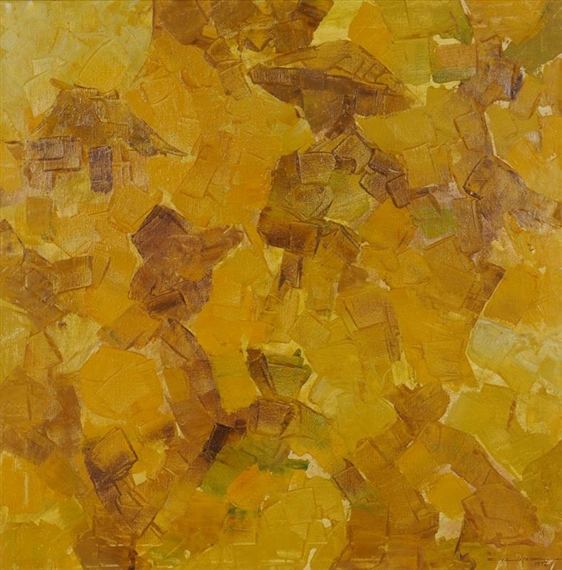 Crispin Villafuerte Lopez | ABSTRACT SCENE WITH FIGURES (1972) | MutualArt