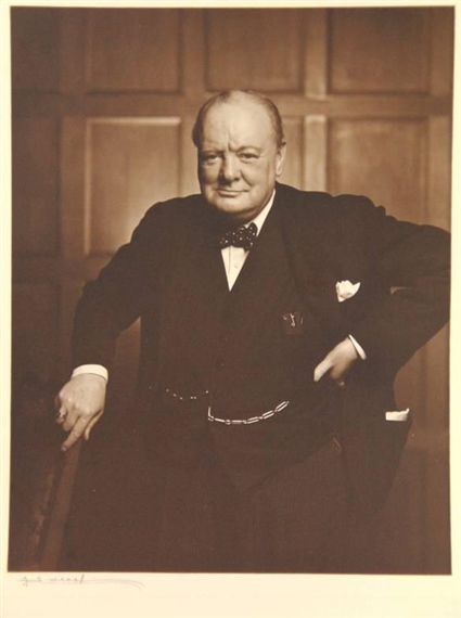 Yousuf Karsh | Portrait of Sir Winston Churchill, smiling | MutualArt