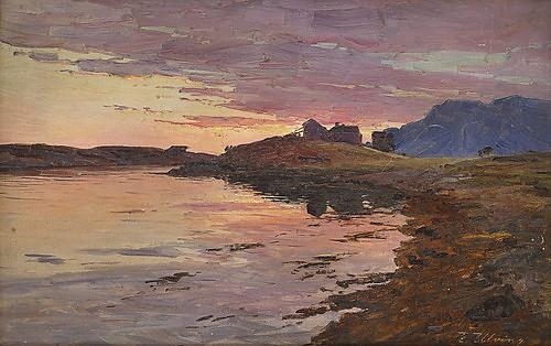 Even Ulving | Kystlandskap i midnattsol | MutualArt