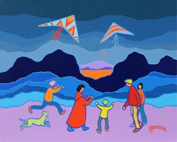Ted Harrison | DANCING KITES (1993) | MutualArt