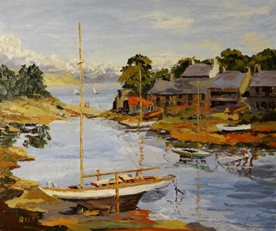 Rowena Wyn Jones | moored boats and yachts in Abersoch | MutualArt