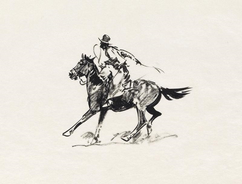 Edward Borein | Group of 4 pen and ink drawings of cowboys | MutualArt