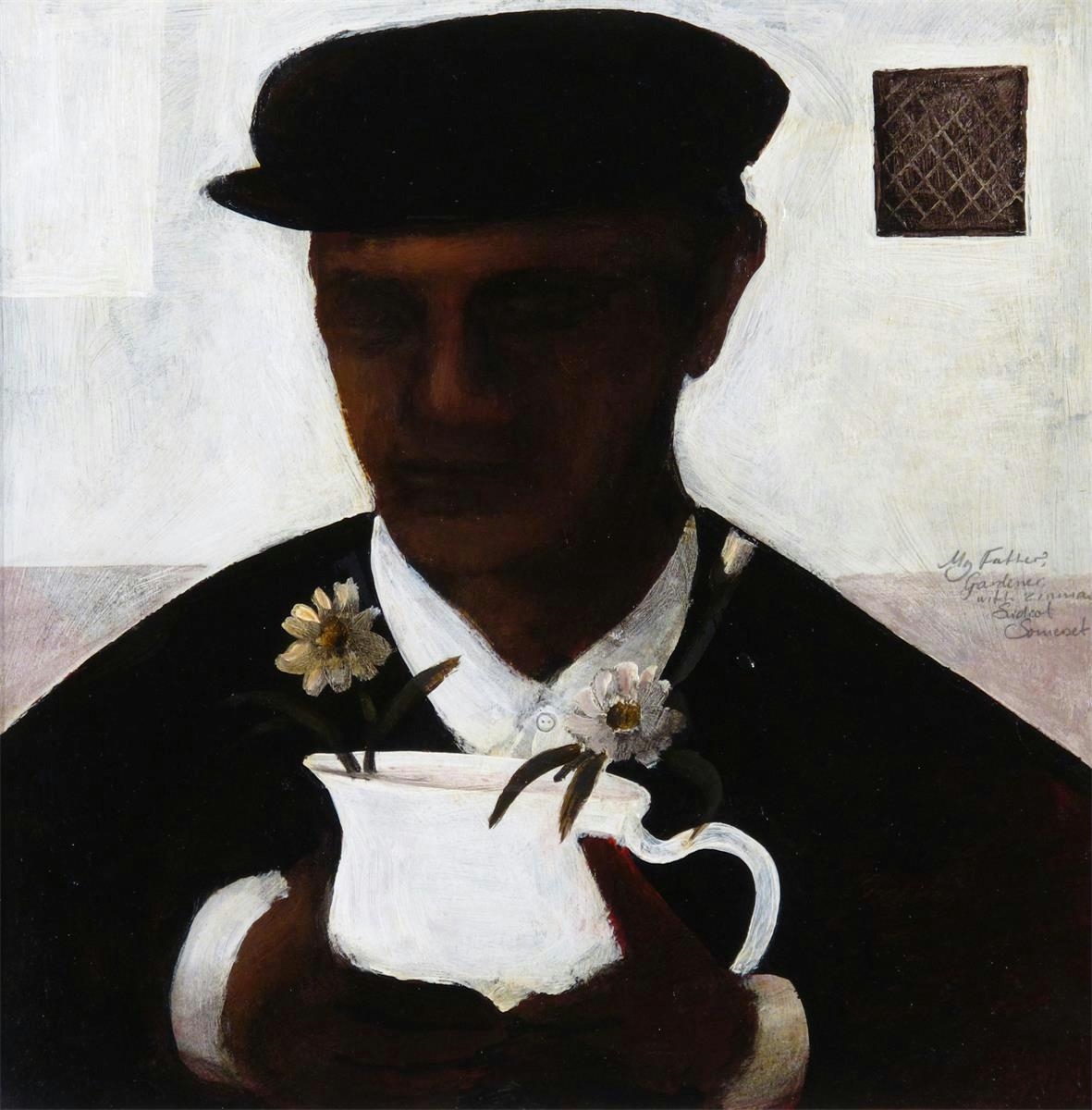 John Caple | My Fathers Gardener with Zinnias Sidcot Somerset | MutualArt