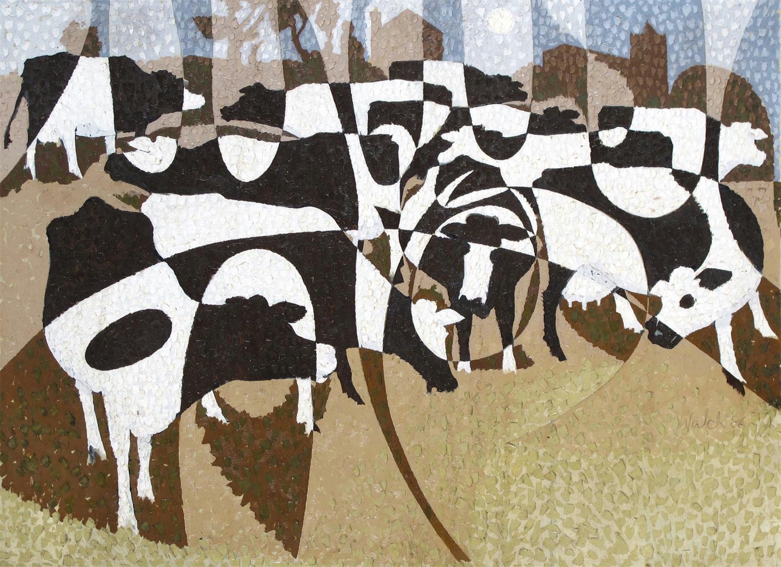 Kenneth Walch | Cubist Cows (1986) | MutualArt