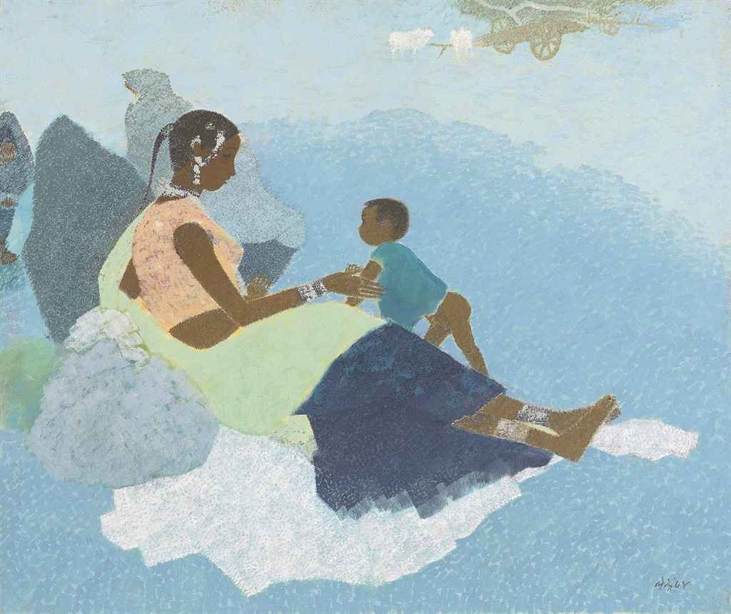N.S. Bendre | Untitled (Mother and Child) (1984) | MutualArt