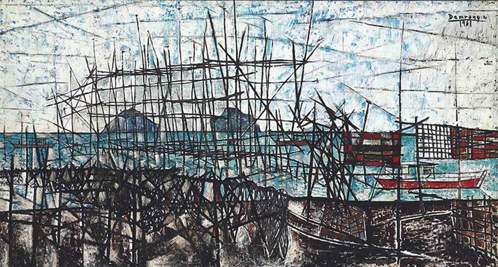 Damrong Wong-Uparaj | Thai Village on Stilts with Two Wheeled Wagon ...