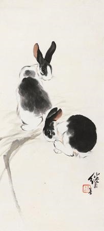 Liu Jiyou | Twin Rabbits | MutualArt