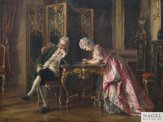 Otto Erdmann | A Noble Couple in a Rococo Interior | MutualArt