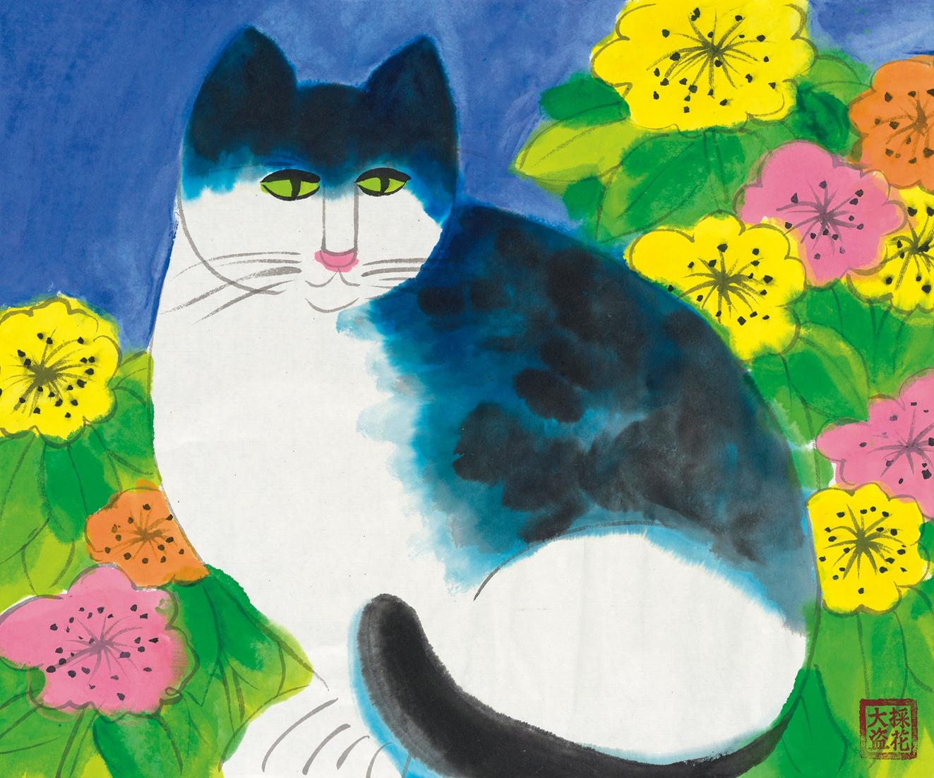 Walasse Ting | Blue Cat | MutualArt