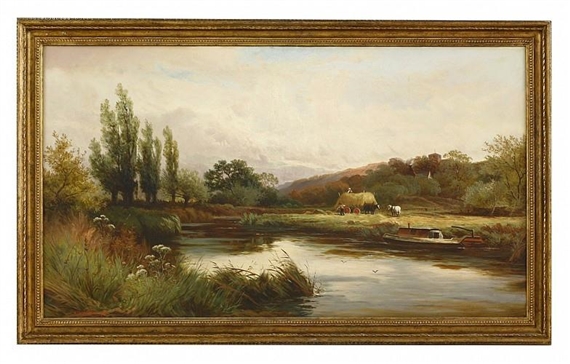 Daniel H. Winder | Haymaking by a River (1908) | Compare similar ...