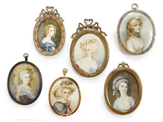 Joseph Stieler | 6 Works: Wearing white Dress and Two Bandeaus in Her Softly Curled and Blonde ...