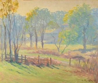 Arthur Wesley Dow | Landscape with Sunset | MutualArt