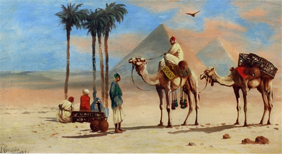 John Coulson | Middle Eastern scenes with figures on camels (1925 ...
