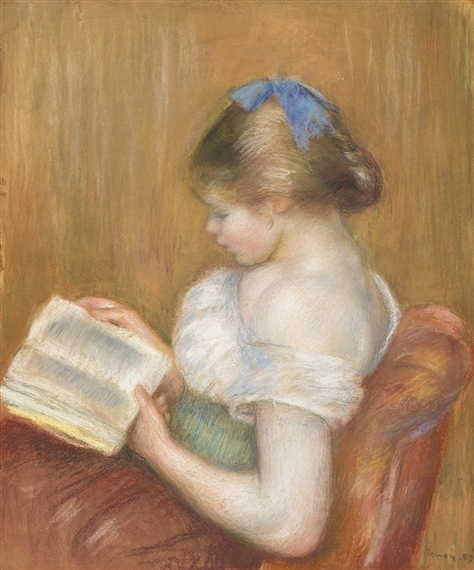 Pierre-Auguste Renoir | JEUNE FEMME LISANT (1889) | MutualArt
