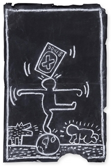 Keith Haring | Street Sign Graffiti (1985) | MutualArt