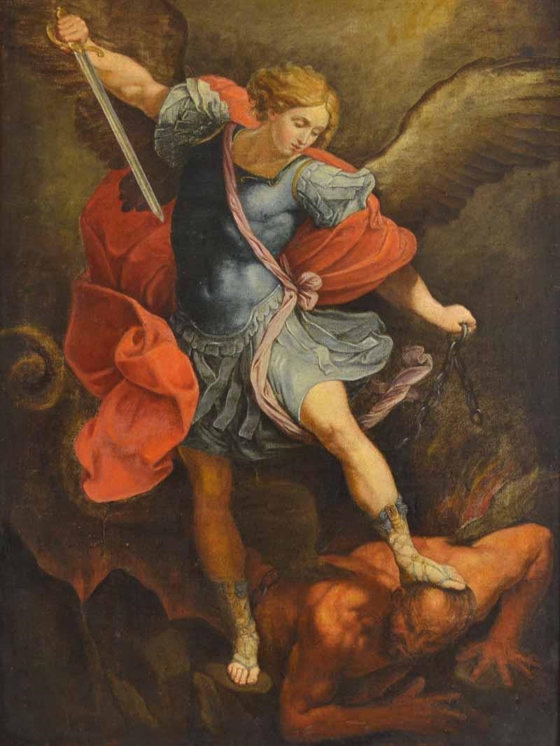 Guido Reni | The Archangel Michael Trampling Satan | MutualArt