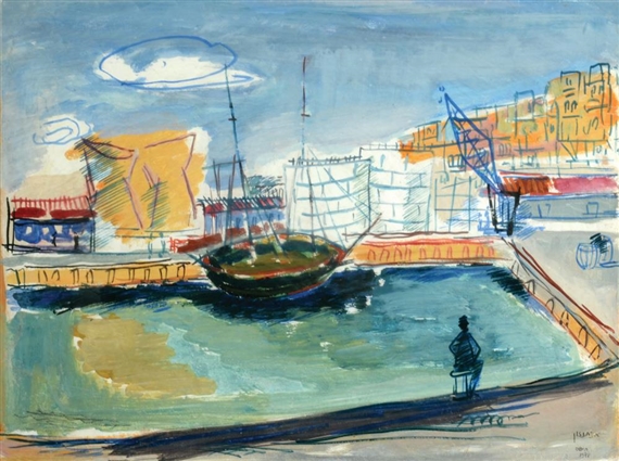 Avraham Naton | Port of Haifa (1948) | MutualArt