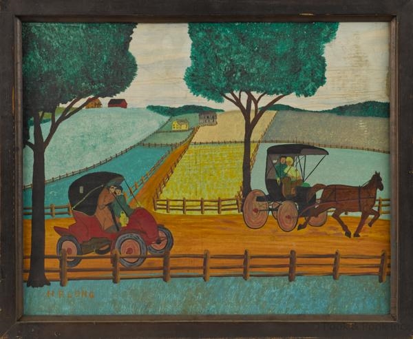 Harry Long | 2 works; folk paintings | MutualArt
