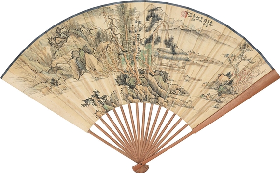 Yu Jianhua | LANDSCAPE AND CALLIGRAPHY IN RUNNING SCRIPT (1934) | MutualArt