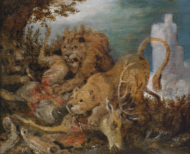 Roelant Savery | Lions Killing a Stag | MutualArt