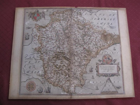 Christopher Saxton | Engraved Map of Devonshire | MutualArt
