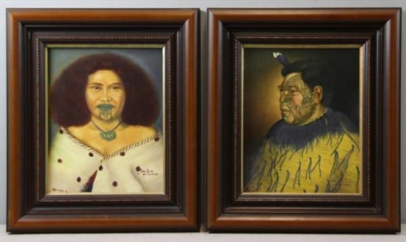 Gottfried Lindauer | Pair of Works: Portraits of Raiha Reretu and ...