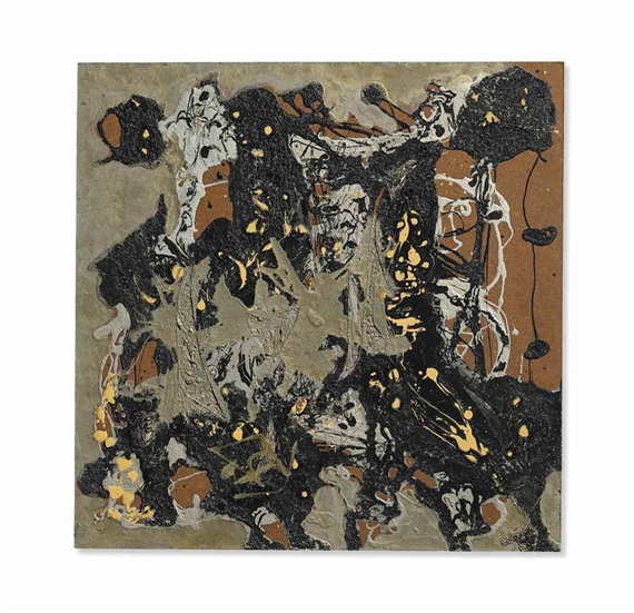 Jackson Pollock | Silver & Black Square I (Circa 1950) | MutualArt