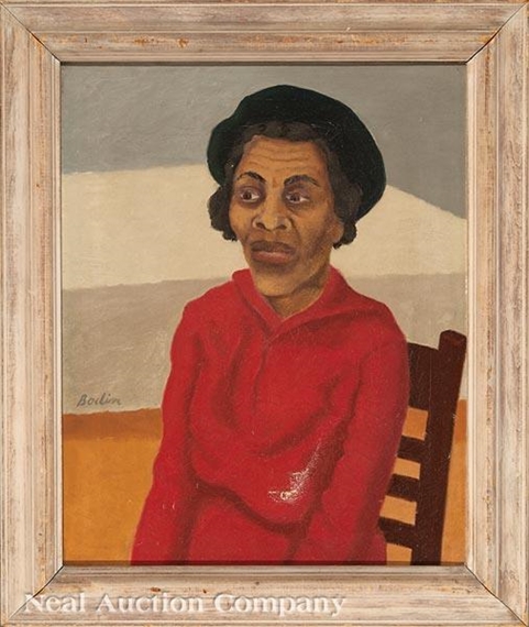 Bodin Paul | Portrait of a Woman in a Red Dress (Circa 1940) | MutualArt