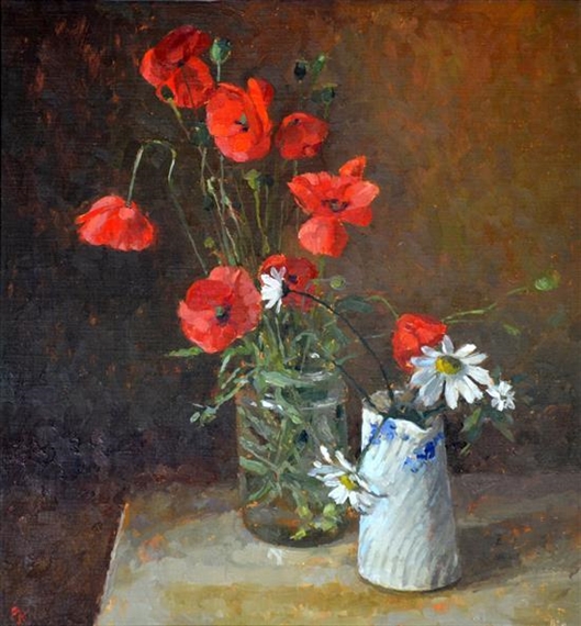 Pamela Kay | Poppies in a Jam Jar | MutualArt