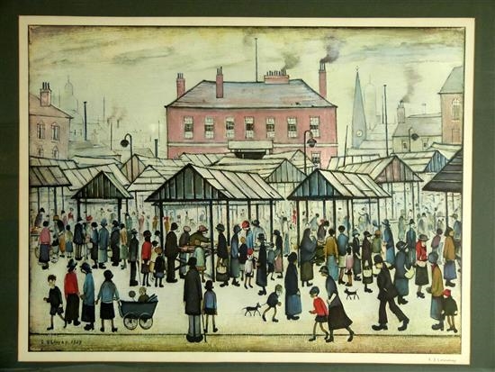 Laurence Stephen Lowry | Market Scene (1939) | MutualArt