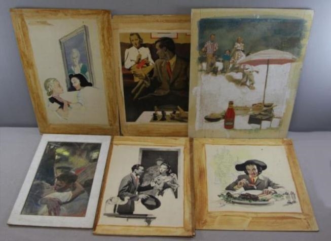 Cecil Calvert Beall | 6 Watercolor & Gouache Illustrations on Board ...