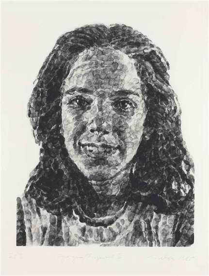 Chuck Close | Georgia/Fingerprint I (1985) | MutualArt