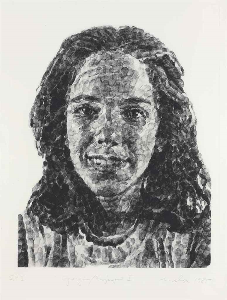 Chuck Close | Georgia/Fingerprint I (1985) | MutualArt