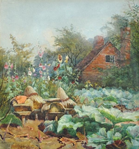 Albert Hanson | In a Cottage Garden (Circa 1893) | MutualArt