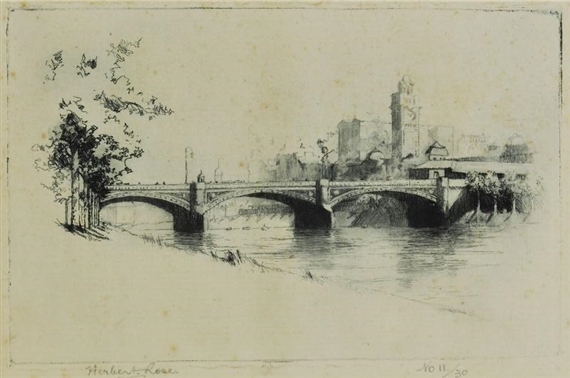 Herbert Rose | Bridge on the Yarra | MutualArt
