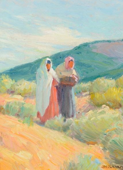 Joseph Henry Sharp | Working by Firelight | MutualArt