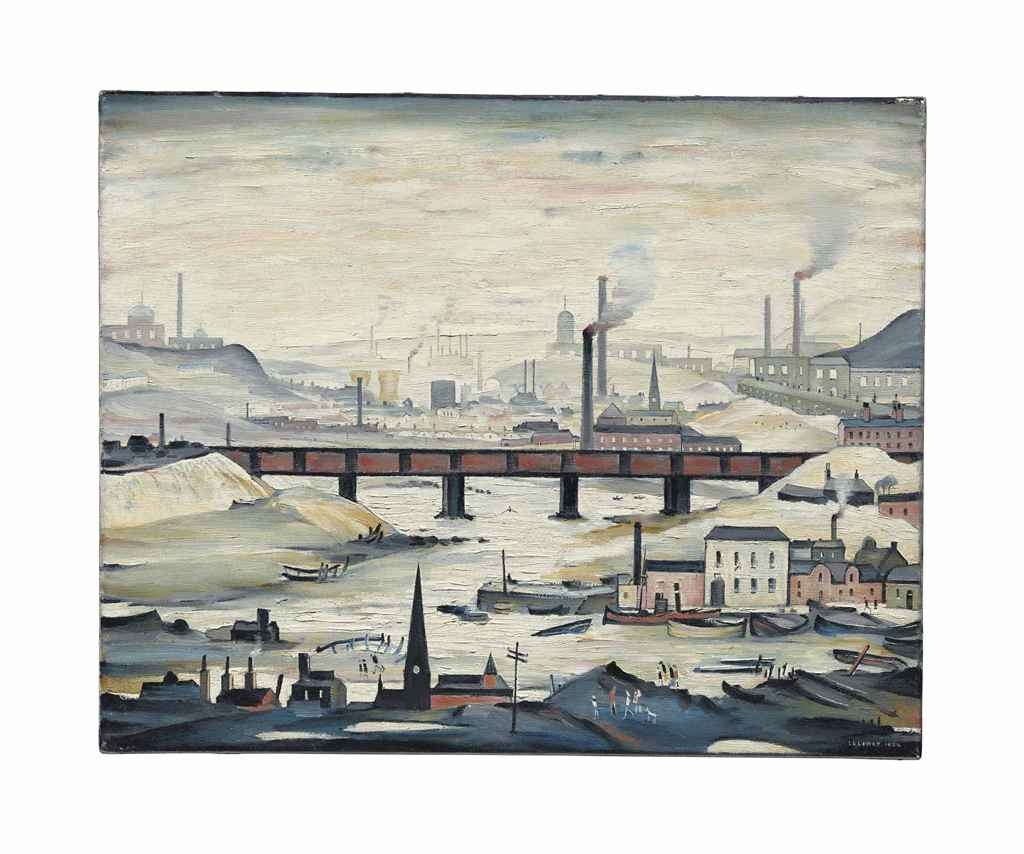Laurence Stephen Lowry | Industrial Landscape (1944) | MutualArt