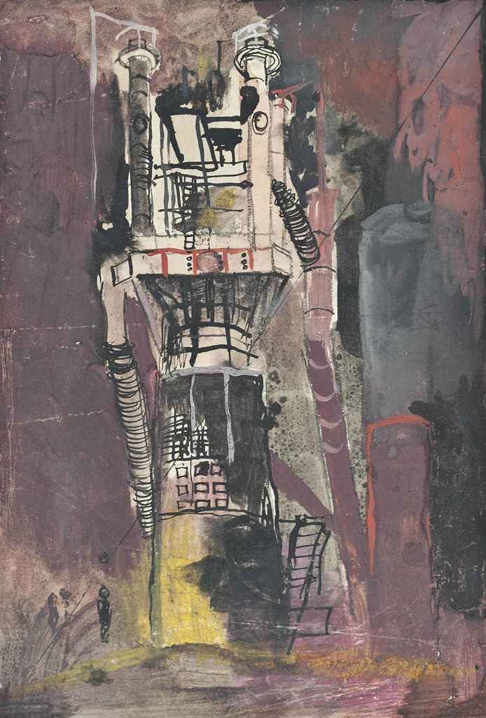 Graham Sutherland | Blast Furnace Tower (Circa 1943) | MutualArt