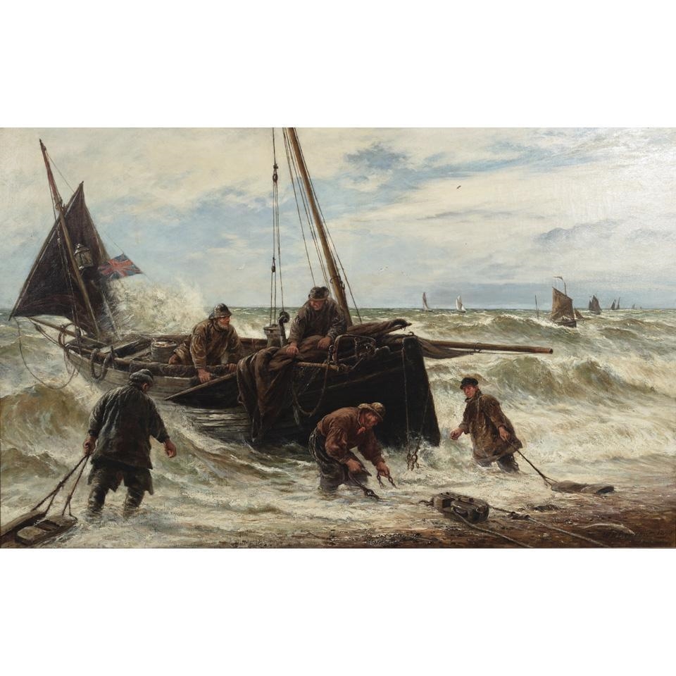 William Henry Borrow | THE FISHING FLEET (1890) | MutualArt