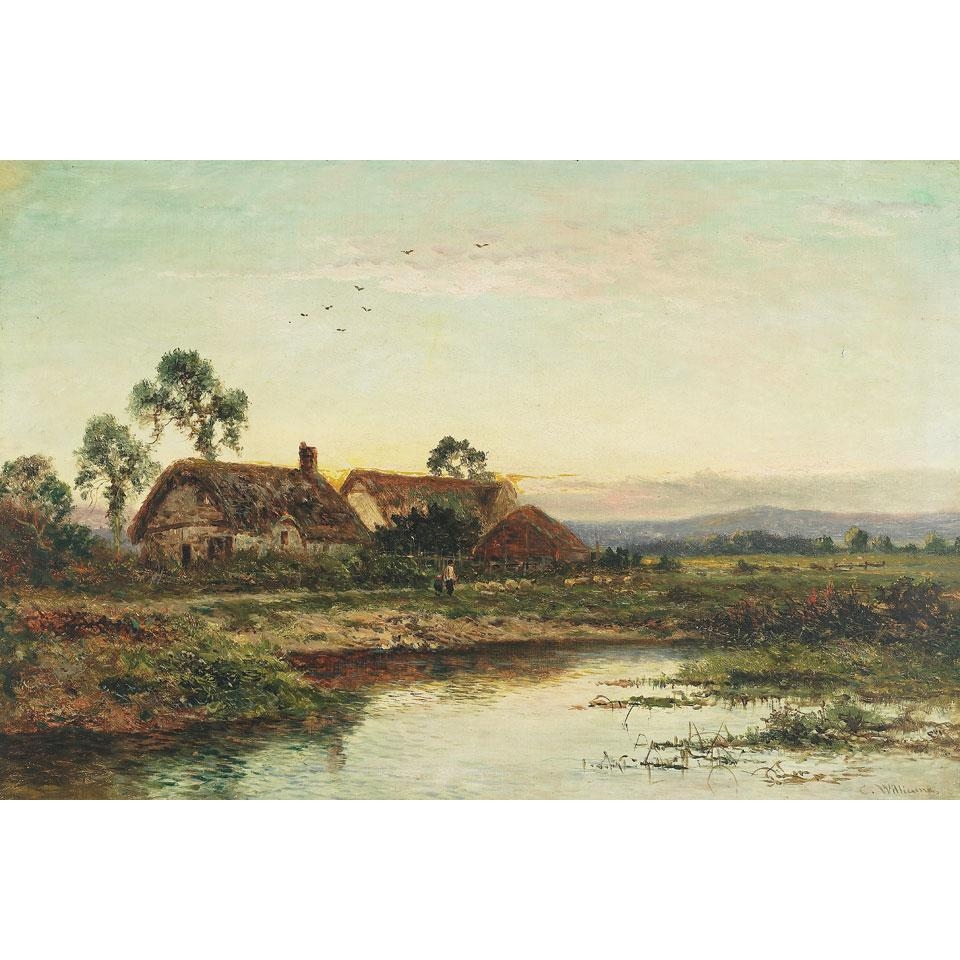 Daniel Sherrin | RIVERSIDE COTTAGES, EVENING | MutualArt