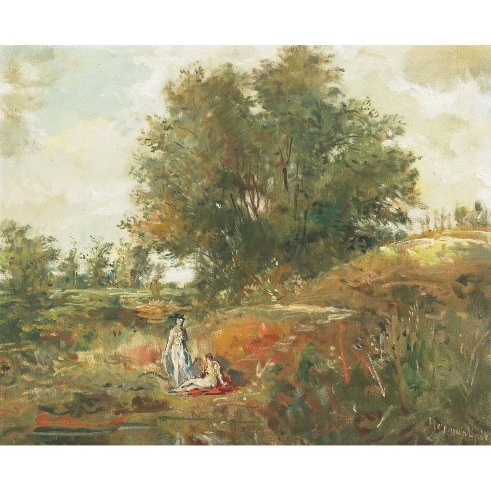 Herman Lipot | BATHERS IN A SUMMER LANDSCAPE | MutualArt