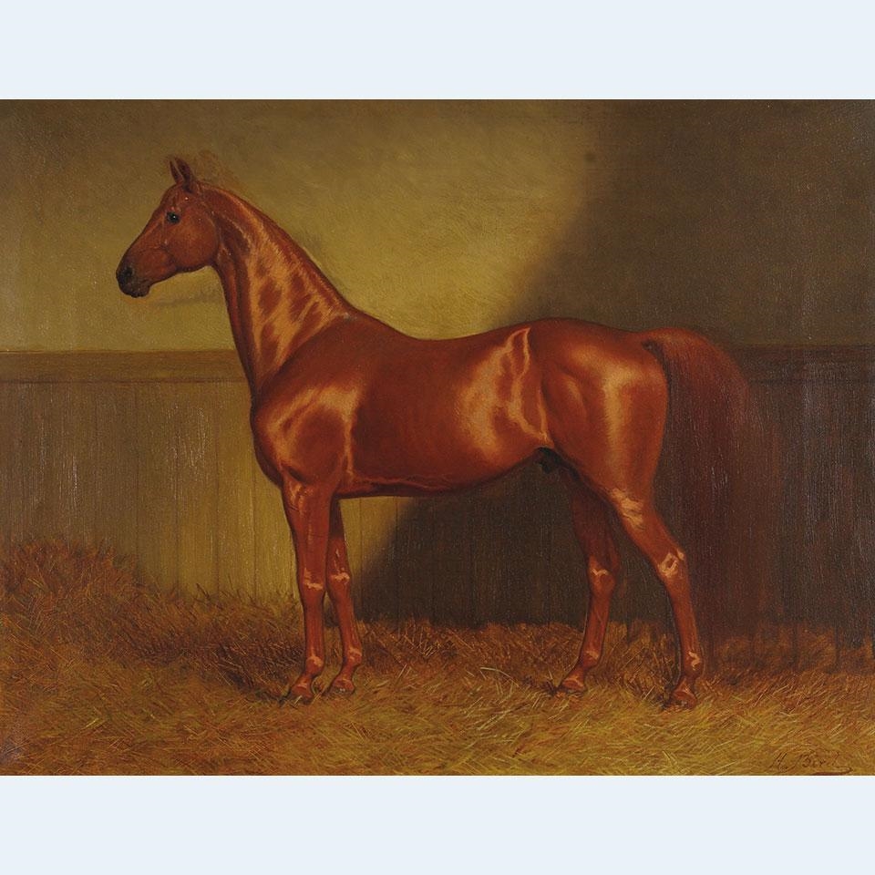 John Alexander Harrington Bird | CHestnut Horse In A Stable | MutualArt