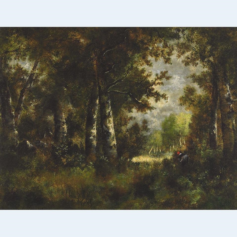 Paul Vernon | Woman In A Barbizon Forest | MutualArt