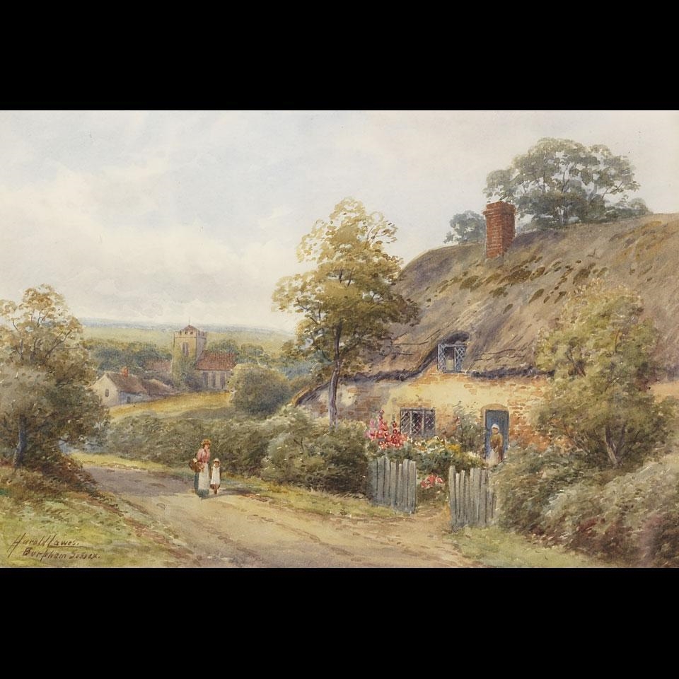Harold Lawes | 2 Works : Burpham, sussex ; A kentish cottage | MutualArt