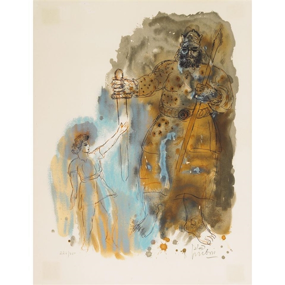 Reuven Rubin | DAVID AND GOLIATH | MutualArt
