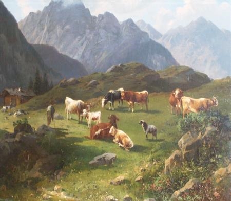 Hermann Wolff | Cattle Grazing (1874) | MutualArt