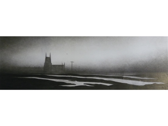 Marc Grimshaw | Urban landscape with wasteland, church in the ...