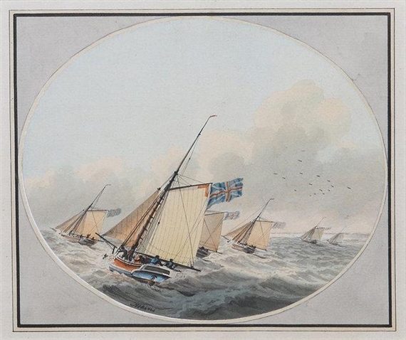 Atkins Samuel | British sailing vessels in choppy waters | MutualArt